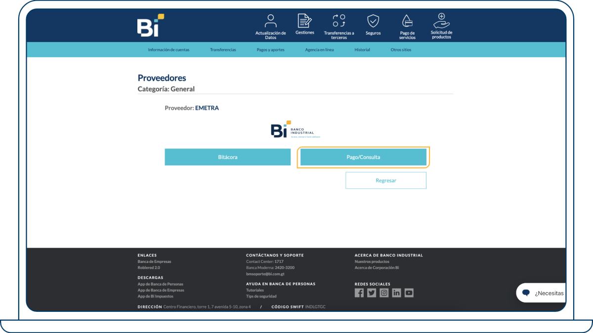 Pagos multas EMETRA - Banco Industrial